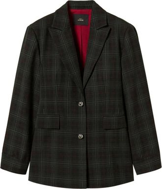 Twin-Set Actitude, Femme, Vestes, Vert, Taille: 36 FR Blazer Tartan
