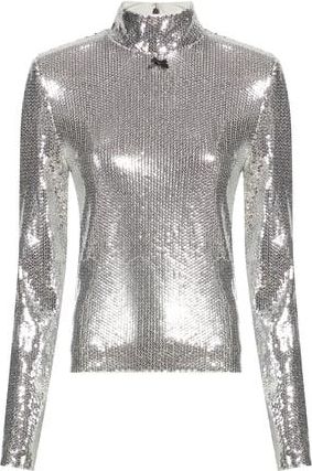 Rotate Top &agrave; col montant en sequin