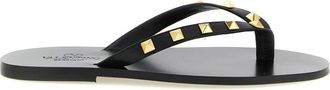Valentino Garavani Homme, Chaussures, Noir, Taille: 42 EU Rockstud Thong Sandal