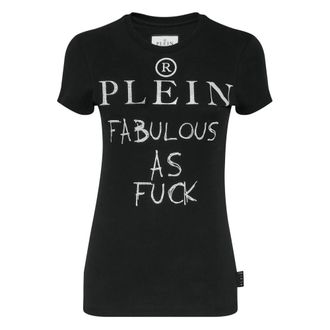 Philipp Plein Pure with Crystals T-Shirt - - Tops - Damen - Schwarzk - S