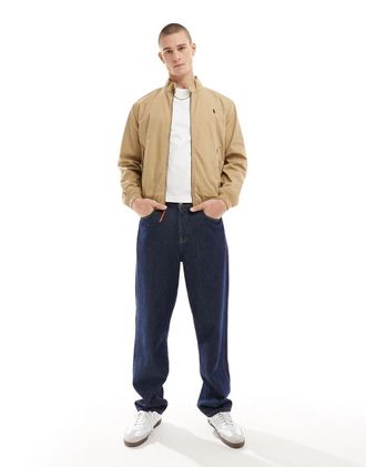 Polo Ralph Lauren Harrington-Jacke aus Twill in Hellbraun mit Markenlogo