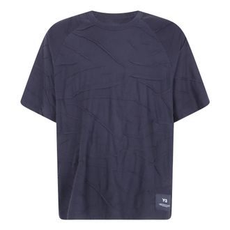 Yohji Yamamoto T-Shirt mit kurzen &Auml;rmeln und Falten - - Tops - Herren - Schwarzk - S