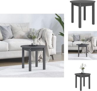 vidaXL Couchtisch Grau ø 45x40 cm Massivholz Kiefer - Couchtisch - Holzmöbel - Wohnzimmerdeko - Esszimmertisch - Kiefernholzmöbel