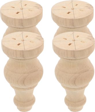 Artibetter DOITOOL 4 St&uuml;ck Massivholz M&ouml;belbeine 6x12cm Unbehandelte Sofaf&uuml;&szlig;e Tisch und Schrankbeine aus Robustem Holz Universelle Ersatzbeine f&uuml;r M&ouml;bel