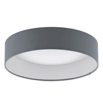Eglo LED Deckenlampe Palomaro, Deckenleuchte Stoff, Wohnzimmerlampe aus Textil, Kunststoff, Farbe: Taupe, Wei&szlig;, &Oslash;: 32 cm