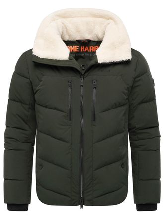 Stone Harbor Herren Steppjacke Ansello mit Teddyfleece-Kragen & Fleecefutter