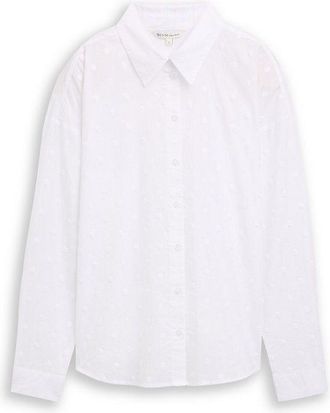 Tom Tailor Langarmbluse Blusen & Shirts Hemdbluse mit gepunkteter Struktur
