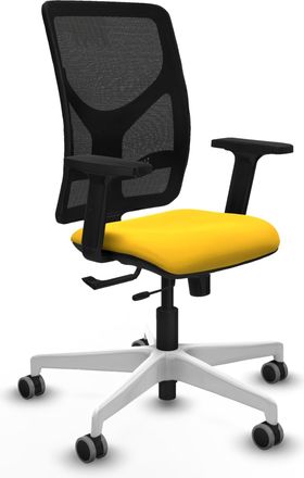 Piqueras y Crespo PC-Stuhl mit 2D-Armlehnen, h&ouml;henverstellbare Lendenwirbelst&uuml;tze, ausgestattet mit Syncro/Traslack und Schneideschaum, mit Rollen 65 mm, Parkett, Schwa