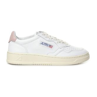 Autry Femme, Chaussures, Blanc, Taille: 36 EU Baskets en Cuir avec D&eacute;tail M&eacute;tallique en Blanc/Or