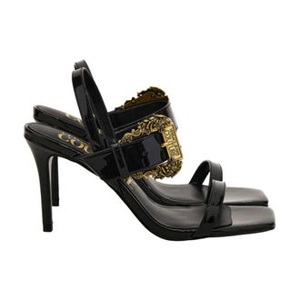 Versace Jeans Couture Femme, Chaussures, Noir, Taille: 41 EU Sandales &agrave; boucle Barocco 85 mm