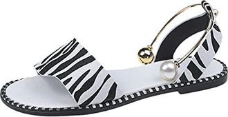 Generic Chaussures de plage pour femme - Chaussures d&eacute;t&eacute; plates &agrave; paillettes - Bout rond - Sandales d&eacute;t&eacute; antid&eacute;rapantes d&eacute;contract&eacute;es et respirantes - Chaussu