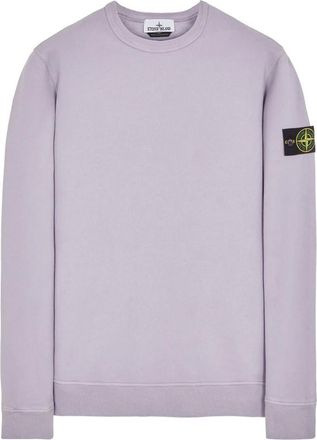 Stone Island Homme, Sweatshirts et sweats &agrave; capuche, Violet, Taille: S SweaT-shirt ras du cou en coton bross&eacute;