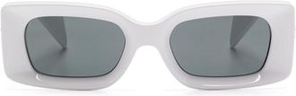 Versace Sonnenbrille mit eckigem Gestell - Weiß