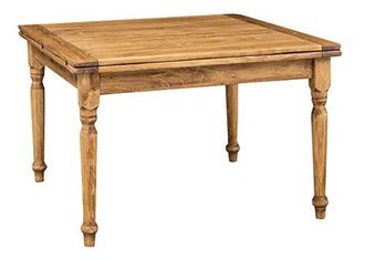 Biscottini International Esstisch ausziehbar 120 x 120 x 80 cm | Esstisch | Küchentisch im Landhausstil | Gartentisch ausziehbar | Esszimmertisch Holz