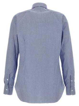 Barba Patterned Cotton Shirt - Blue