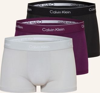 Calvin Klein 3er-Pack Boxershorts Icon Cotton Stretch Low Rise lila