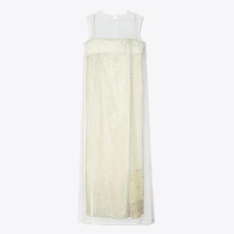 Tory Burch Damen Devor&eacute;-Kleid mit transparenter Lage