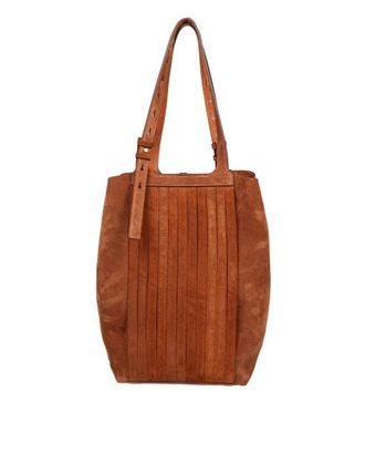 Golden Goose Shopper & Totes - Tan 24.7 Suede Shopping Bag With Fringes - Gr. unisize - in Braun - f&uuml;r Damen