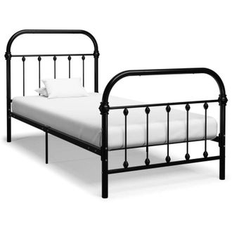 vidaXL Cadre de lit Noir M&eacute;tal 90 x 200 cm