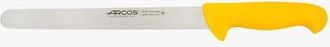 Arcos Couteau &agrave; Jambon Acier Inoxydable 250 mm - Lame Longue et Flexible - Manche Polypropyl&egrave;ne Jaune - S&eacute;rie 2900