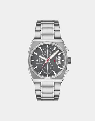 A|X Armani Exchange Ava - Montre chronographe &agrave; quartz pour homme en acier inoxydable - Argent&eacute;