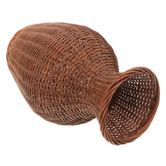 Cabilock Geflochtene Bambusvase Klein Rustikal mit Stabilem Sockel Handgefertigt für Trockenblumen und Blumenarrangements Natürliche Dekoration für Wohnzimmer 