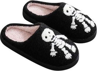 Generic Claquette Hommes Chausson Halloween Imprim&eacute; Peluch Pantoufle dhiver Chaude pour Hommes Femmes Slipper Fantaisie Pas Cher Maison Claquette Chaussures A