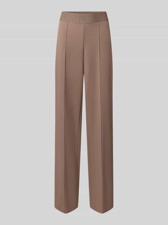 Monari Straight Fit Hose aus Viskose-Mix mit Logo-Detail