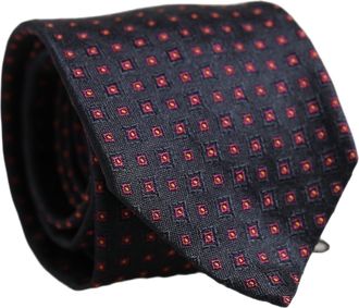 Dolce & Gabbana Geometric Silk Necktie - Navy