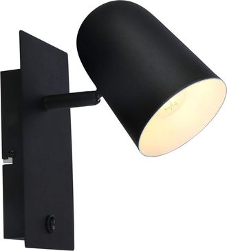 Brilliant Lampe Ayr Wandspot Schalter schwarz matt | 1x D45, E14, 1, geeignet für Tropfenlampen (nicht enthalten) | Mit Kippschalter