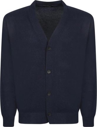Dell'Oglio Homme, Pulls, Bleu, Taille: 2XL Cardigan col en V