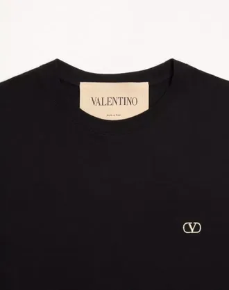 Valentino Logo-Embroidered T-Shirt - Black