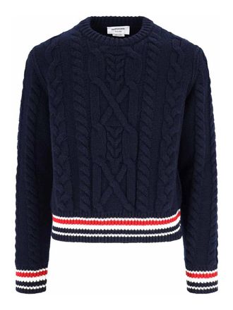 Thom Browne Pull Col Rond - Bleu