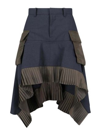 sacai Jupe Midi - Gris