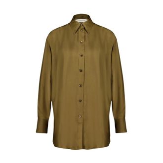 Zimmermann Seidenes Olivgr&uuml;nes Button-Up Hemd - - Blouses & Shirts - Damen - Gr&uuml;n - L