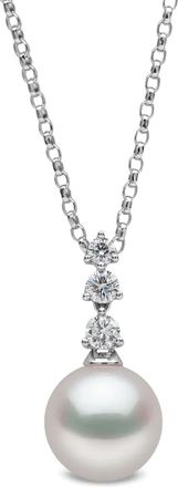 Yoko London pendentif en or blanc 18ct à perle Akoya et diamant - Argent