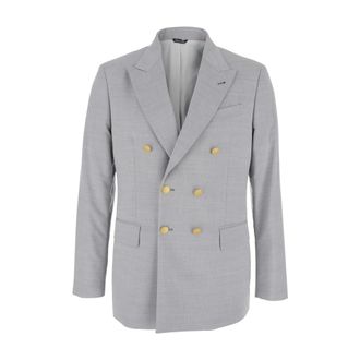 Reveres 1949 Graue Doppelreihige Wolljacke - - Jackets - Herren - Grau - L