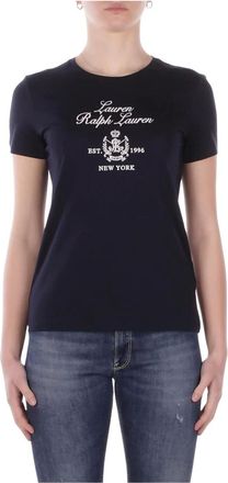 Ralph Lauren Femme, Tops, Bleu, Taille: 42 FR Lauren Logo T-shirt