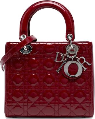 Dior sac cabas Cannage Lady Dior médium (2015) - Rouge