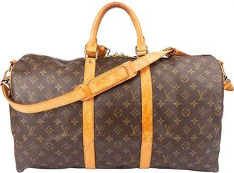 Louis Vuitton Crossbody Bags - Louis Vuitton Canvas Monogram Keepall 50 Bandoulie - Gr. unisize - in Braun - f&uuml;r Damen