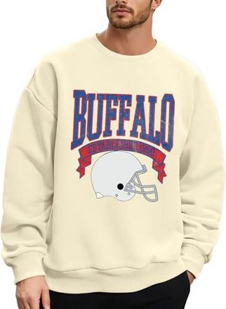 Generic 2026 Chandail à manches longues et col rond pour homme - Thème de la saison de football - Décontracté - Confortable - Doux et chaud - Vêtements de spo