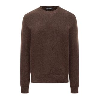 Dolce & Gabbana Round-Neck Strickwaren - - Knitwear - Herren - Braun - XL