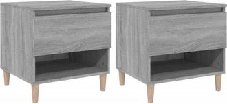 vidaXL Tables de chevet 2 pcs Sonoma gris 50x46x50cm Bois ding&eacute;nierie