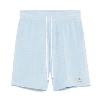 Casablanca Velour Pintuck Shorts - - Shorts - Herren - Blau - S