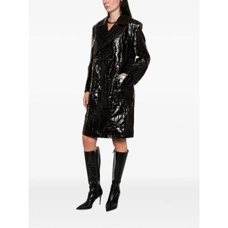 Junya Watanabe Croc-Effect Polyurethane Coat - Brown