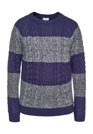 Mymo Strickpullover Herren marinegrau melange