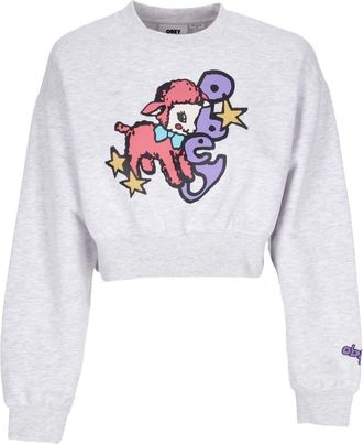 Obey Femme, Sweatshirts et sweats &agrave; capuche, Gris, Taille: 40 FR Little Lamb Baby Crew