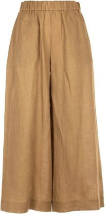 Max Mara Femme, Pantalons, Brun, Taille: 34 FR Pantalon Large Taille Élastique