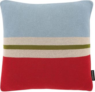 Remember Strickbaumwollkissen Chili - 45 x 45 cm - Gestreiftes Strickbaumwollkissen