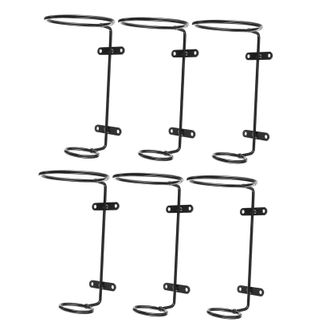 SOLUSTRE 6 Stück Weinregal Aus Eisen Wandhalter Rotwein Flaschenständer Zum Umdrehen Für Wohnzimmer Küchen Bar Stabile Metallhalterung Für Weinlagerung Und Prä